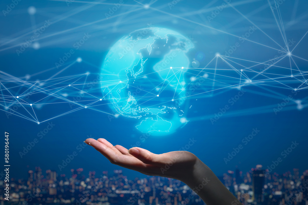 Global communication network concept. Sustainable development goals ...