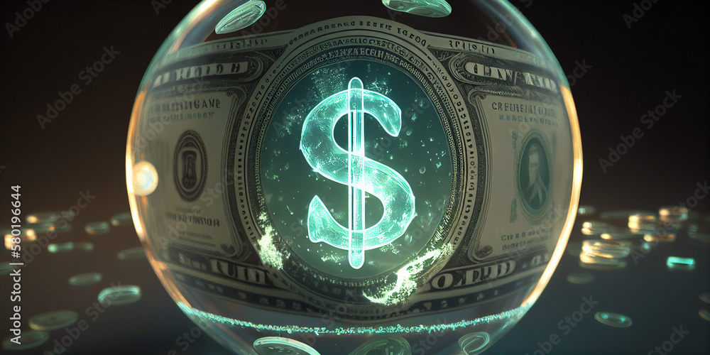 "Financial Bubble: The Inflated Market" - A stock photo that captures ...
