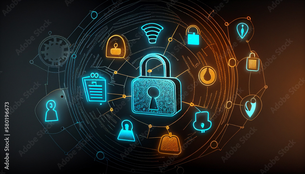 "Locked and Secure: Protecting Your Digital Assets" - A stock photo that showcases the ...