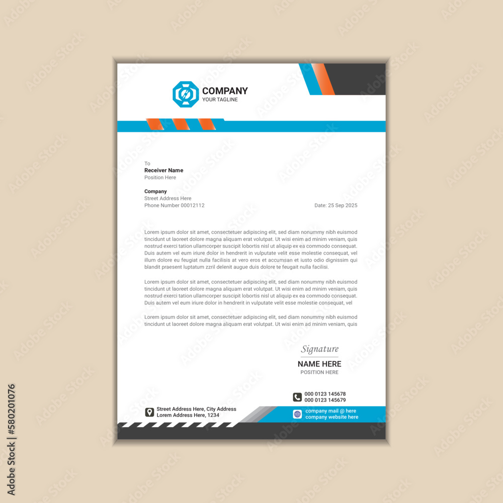 "Elegant A4 Letterhead Design for Corporate Branding" Stock Vector ...