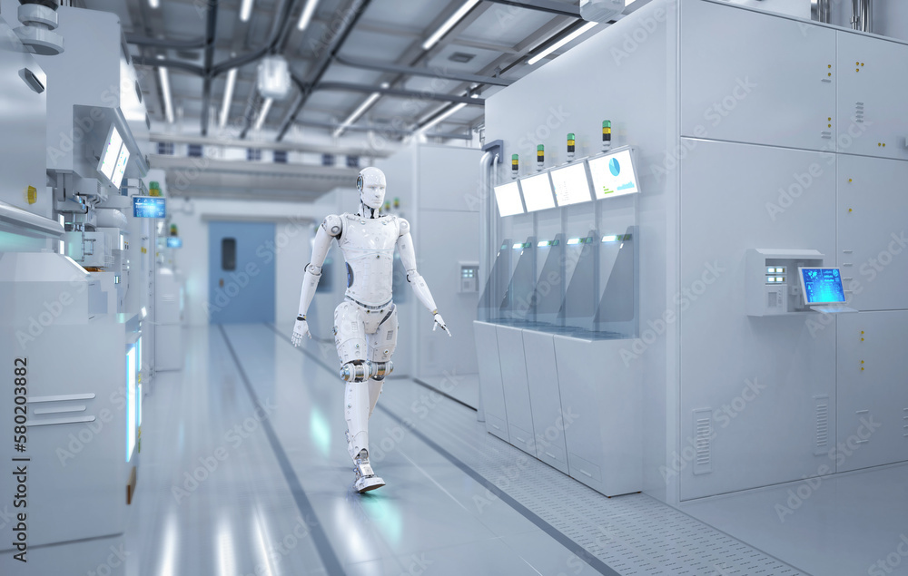 Automation semiconductor manufacturing with robot working in ...
