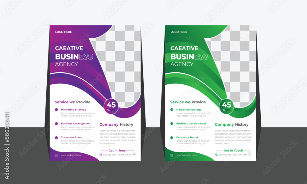 Modern Abstract Flyer Design, easily customizable, printable flyer ...