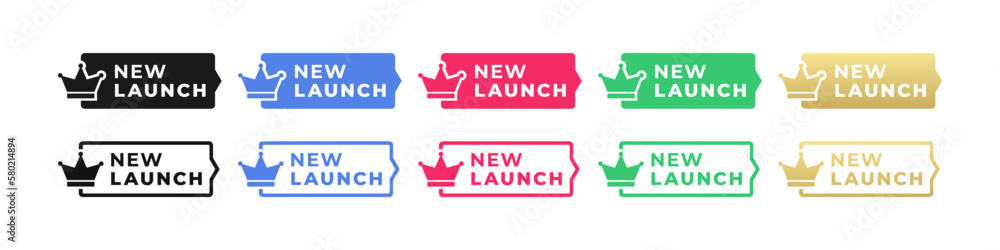 New launch label vector or New launch mark vector isolated in flat ...