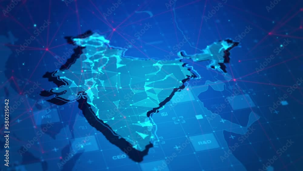 India Map Digital business technology Stock Video | Adobe Stock