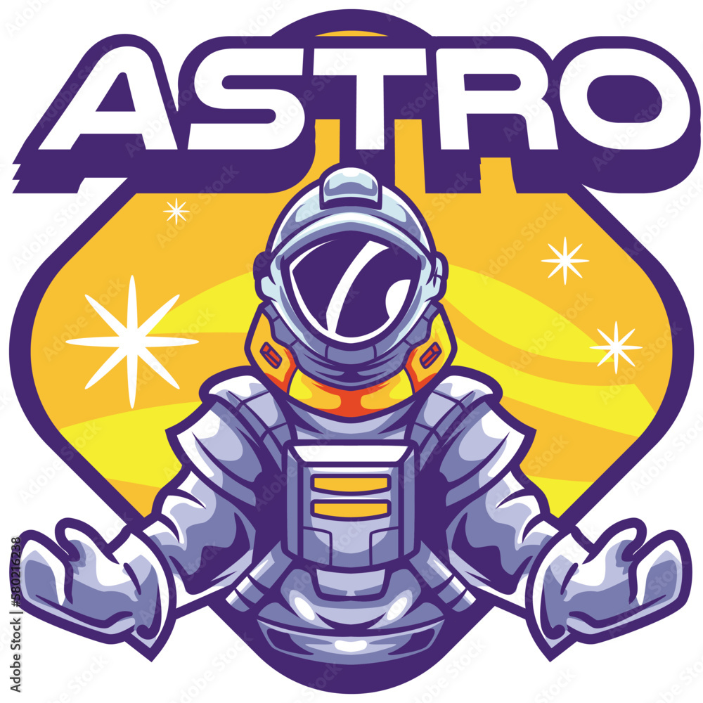 Vector astronaut mascot logo template for esport and sport logo team ...