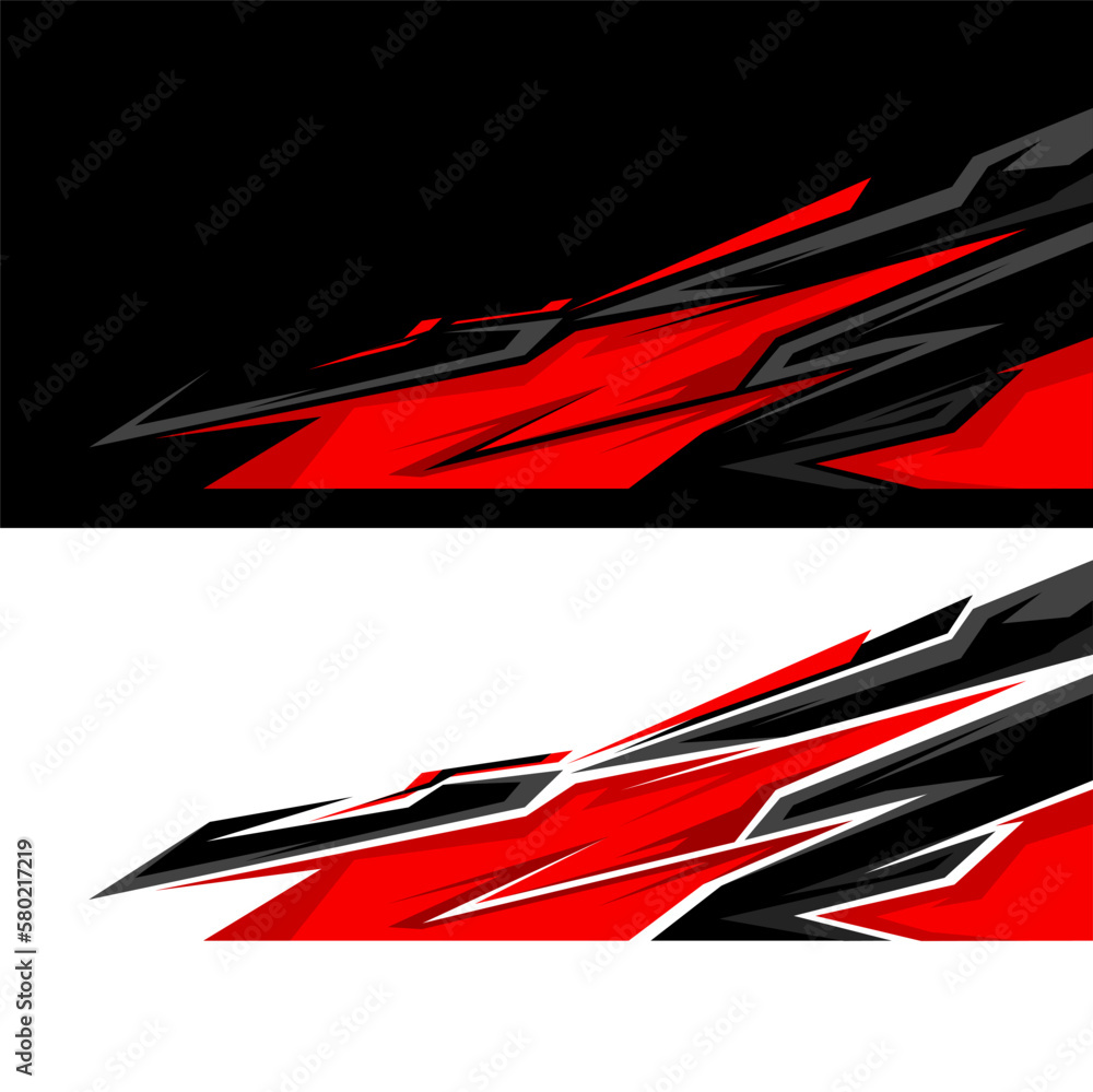 Car sticker wrap livery vector design. racing car body stickers Stock ...