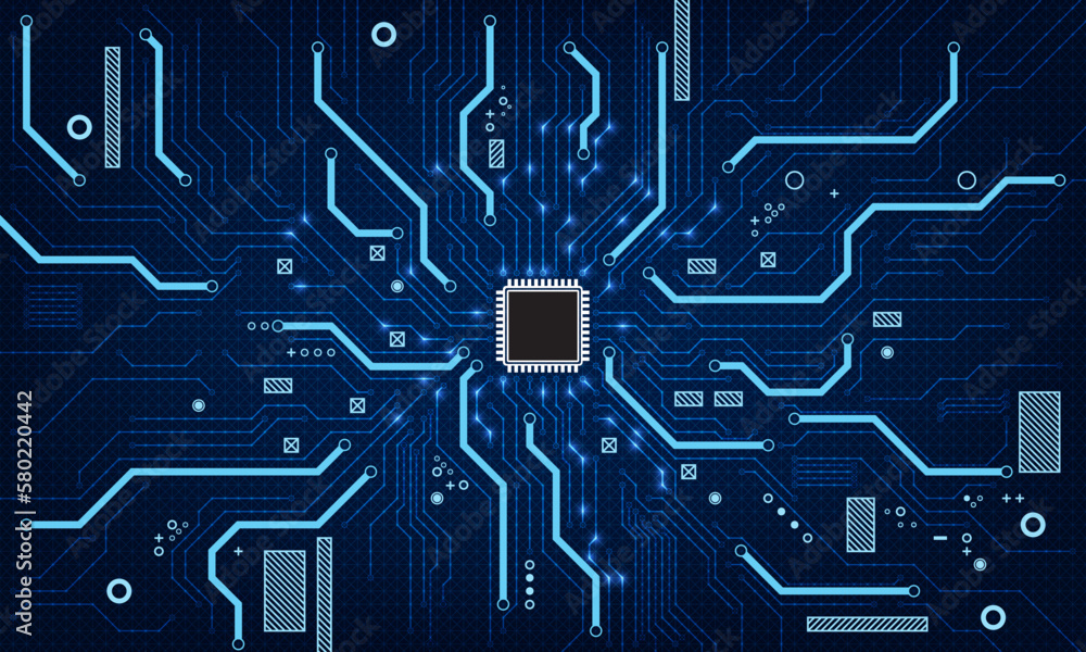 Circuit board. Technology background. Central Computer Processors CPU ...