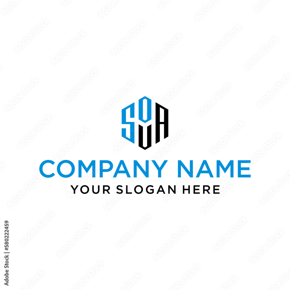 SOVA letter logo in the form of hexagons and cube logos with letter ...