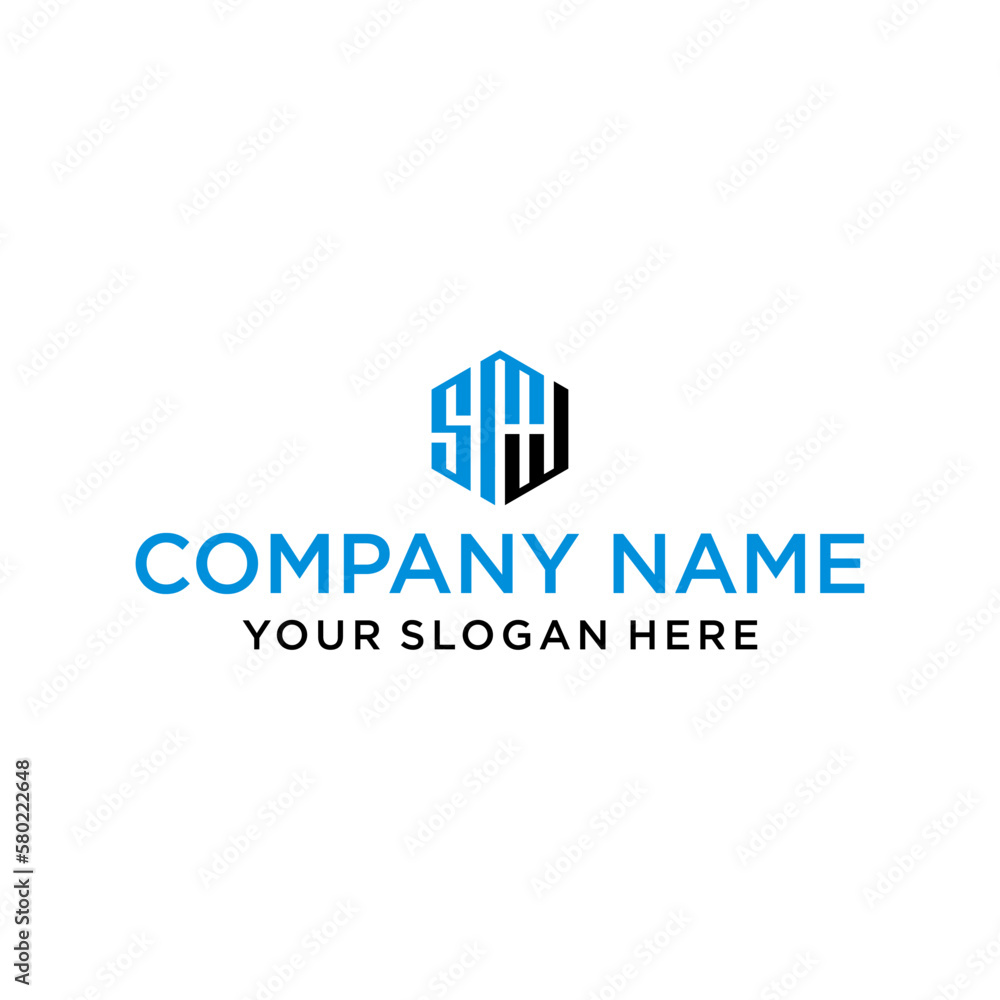 SMW letter logo in the form of hexagons and cube logos with letter ...
