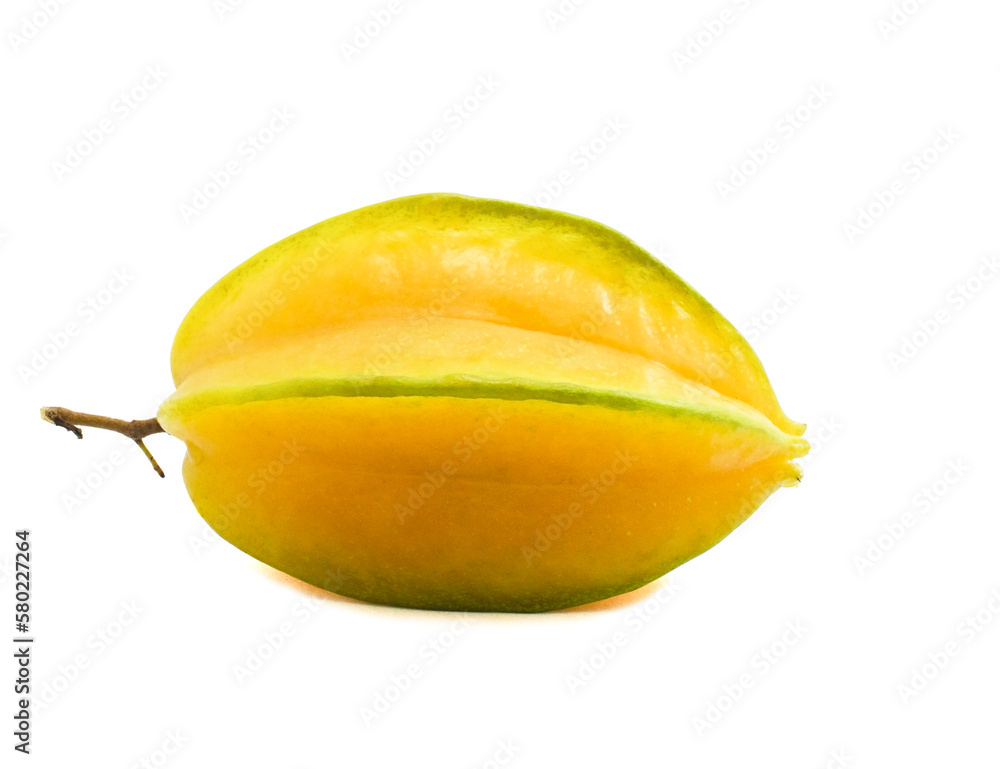 Star fruit or carambola Sliced ripe star mimosa or star apple on white ...