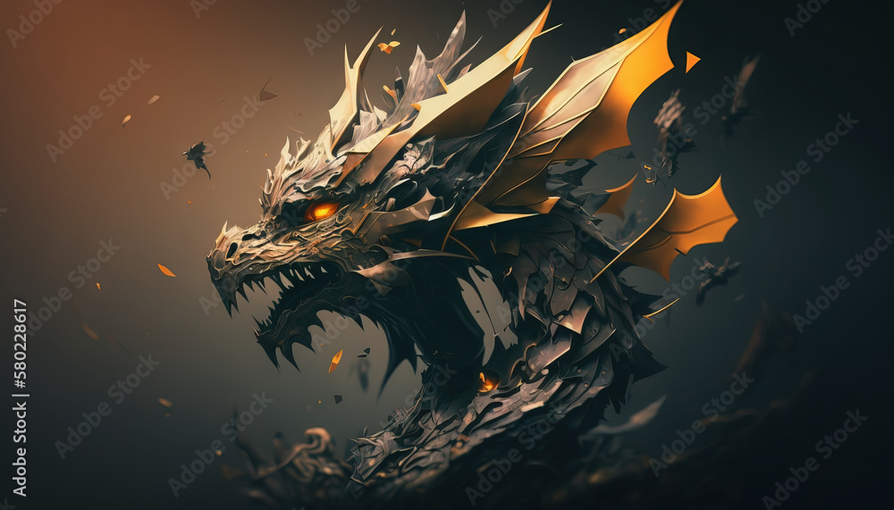 Dragon animal abstract wallpaper. Contrast background mythical creature ...