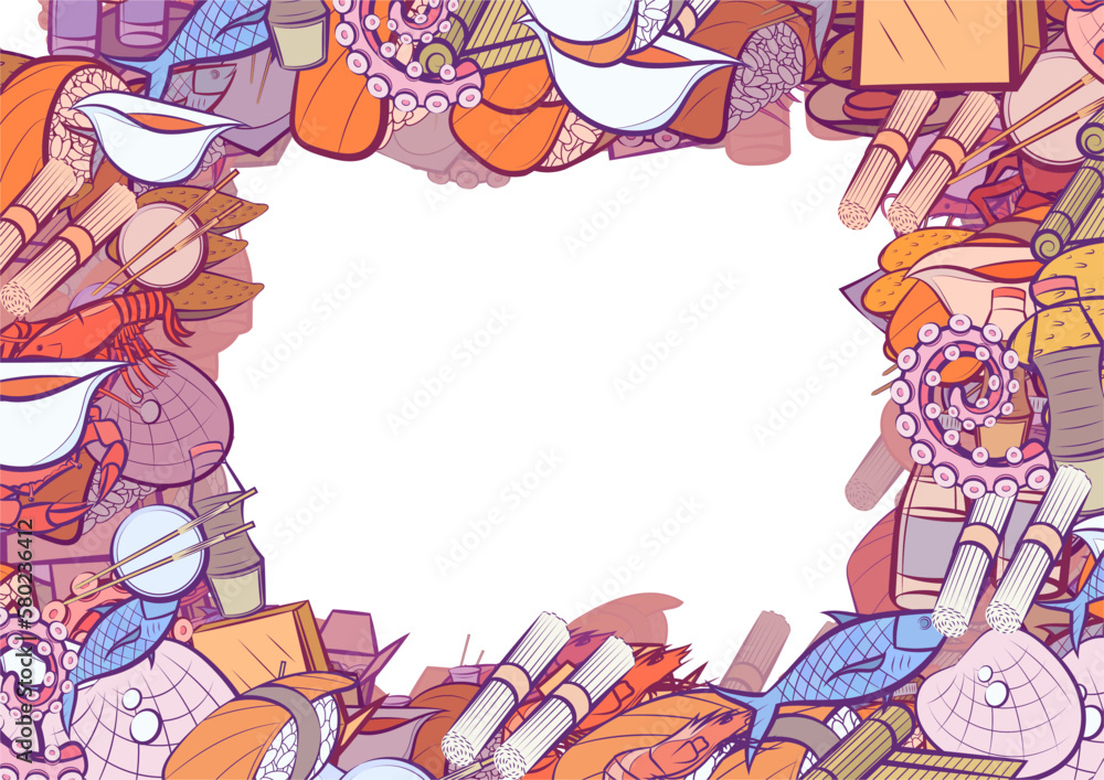Background pattern abstract design texture. Japanese food and Seafood ...