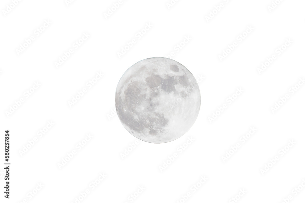 full moon isolated on white background. Clipping path. Stock Photo ...