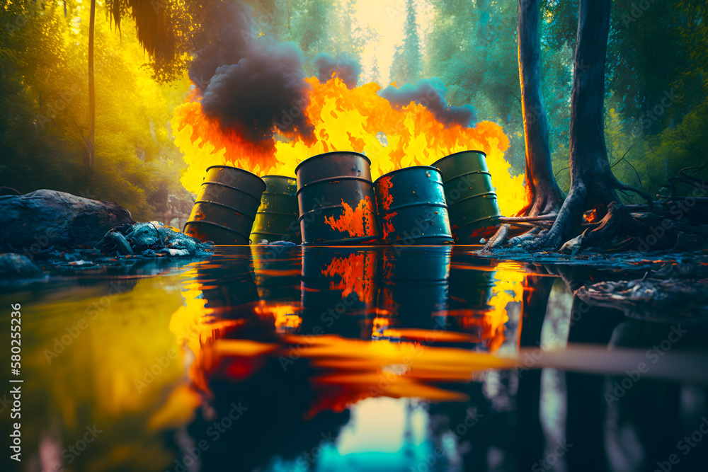 Ignition fire at an abandoned dump of barrels with toxic hazardous ...