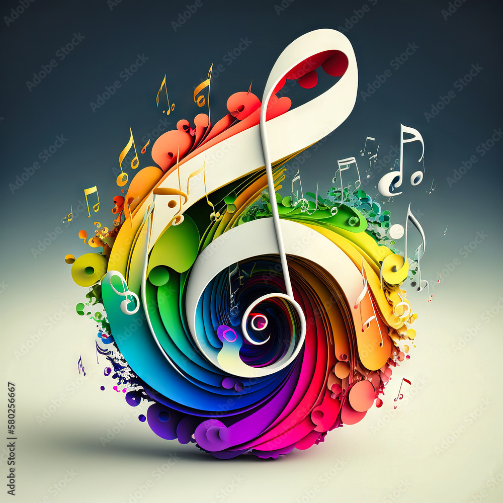 Music graphite poster, treble clef and notes. Background, wallpaper ...