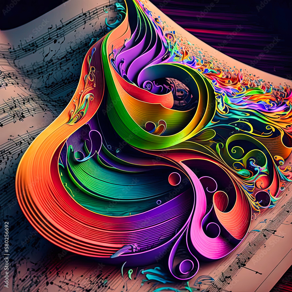 Music graphite poster, treble clef and notes. background, wallpaper ...