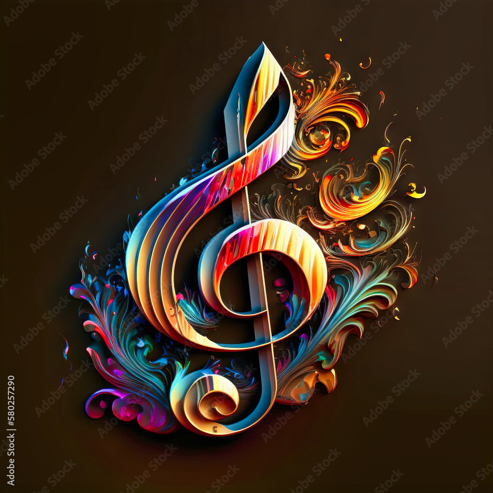 Music graphite poster, treble clef and notes. background, wallpaper ...