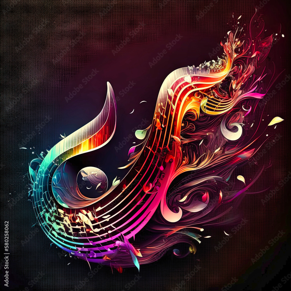 Music graphite poster, treble clef and notes. background, wallpaper ...
