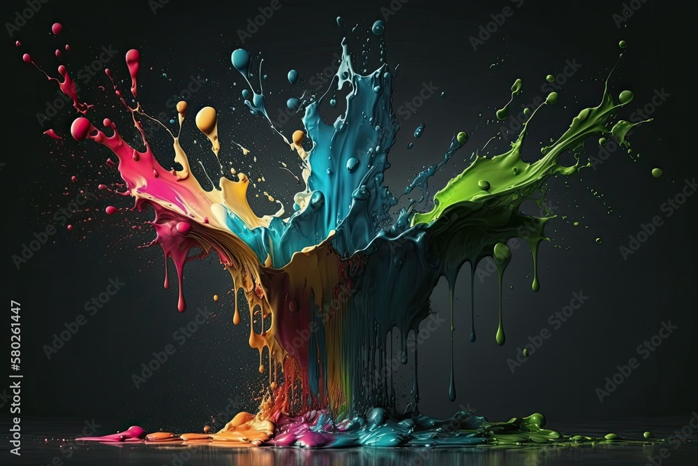 Splash Graffiti with style. Brush acrylic paint. Grunge style prints ...