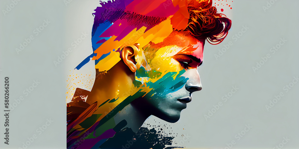 LGBT Pride Month in June. LGBT flag in text. Poster, card, banner ...