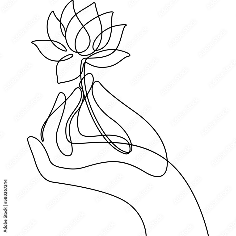 hand and lotus element vector for decoration, website, web, mobile app ...