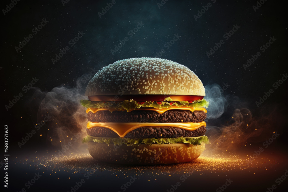 Burger Background Advertising Backdrop with empty copy space for text ...