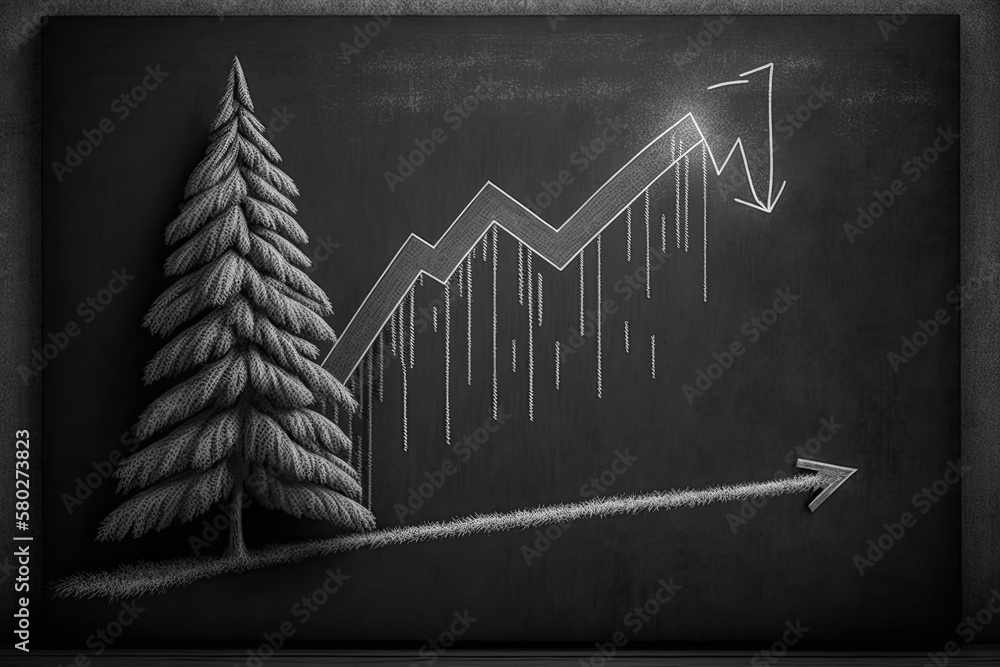 On the chalkboard is a picture of a descending arrow representing ...
