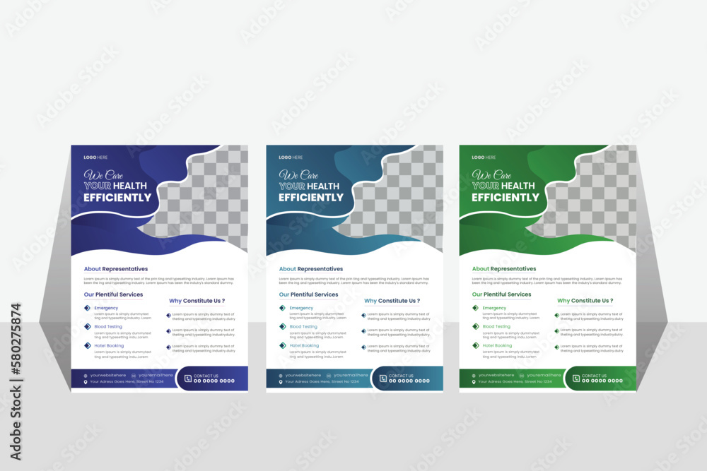 Standard or Extended medical poster or flyer pamphlet brochure editable ...