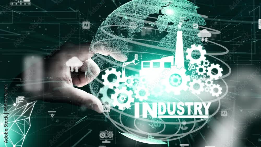 Futuristic industry 4.0 and inventive mechanized engineering concept ...