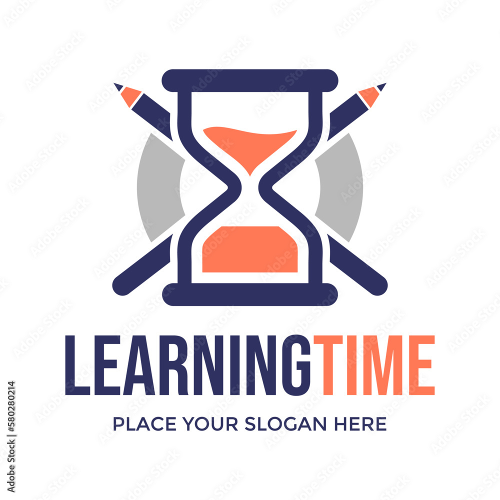 Learning time vector logo template. This design use pencil and ...