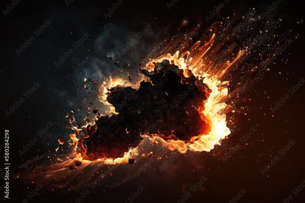 Angry flames and blazing sparkles sprang from the massive blaze ...