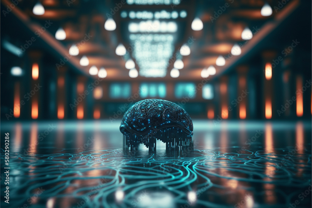 AI, Machine learning, big data network connection background, Science ...