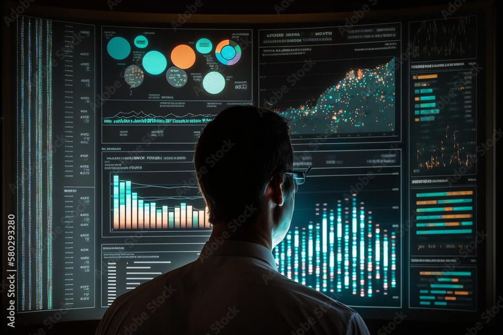 Business and technology Data analyst working on business analytics ...