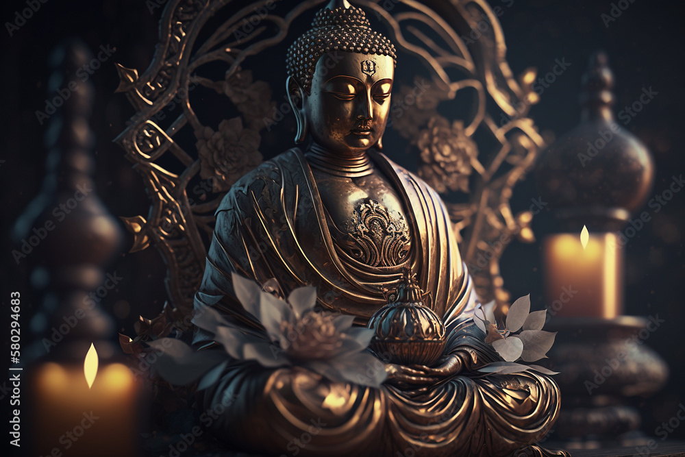 Gautama Buddha .The symbol of Hinduism, Buddhism, spirituality and ...