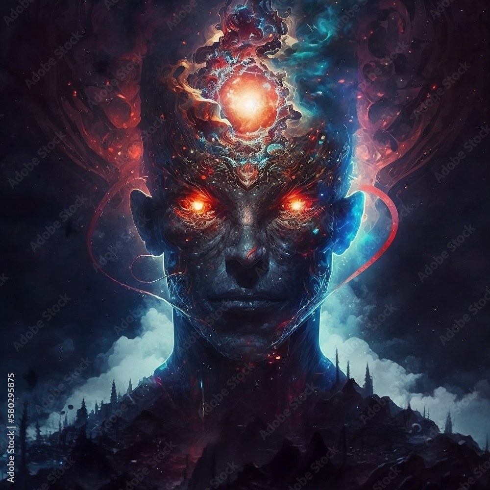 Deity Cosmic Monster Darkness Metal Space Movie SciFi Horror God Hell ...