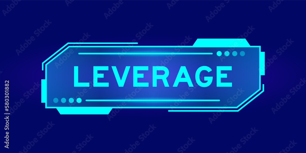 Futuristic hud banner that have word leverage on user interface screen ...