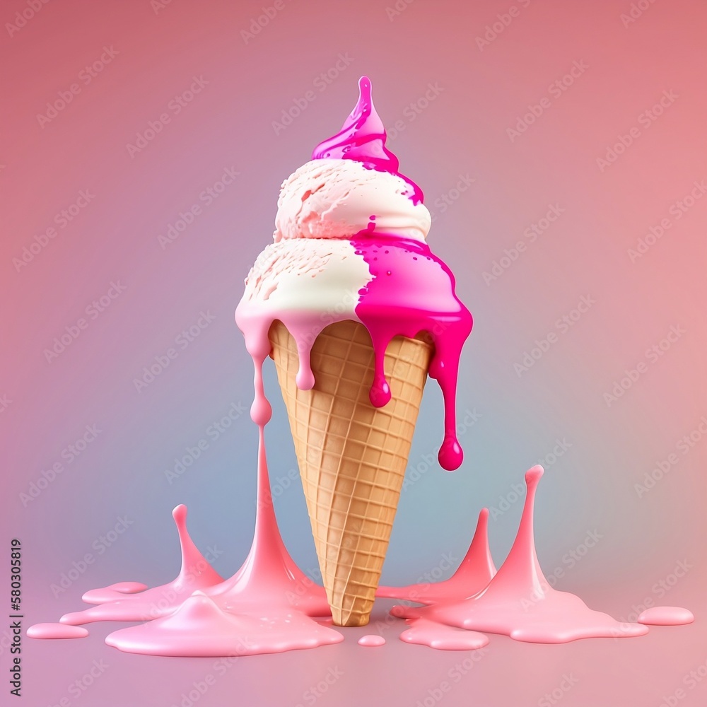 Joy of Melting Ice Cream Cone Elevate your design game with this ...