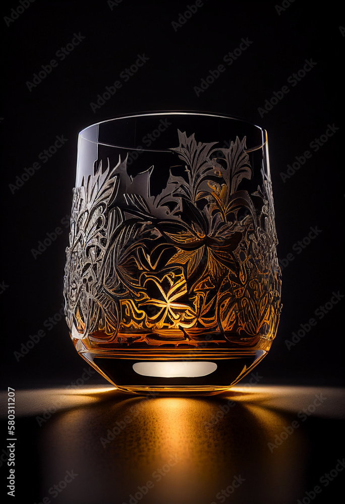 Handmade Japanese Kiriko Whisky Glass made using the EDO Kiriko ...