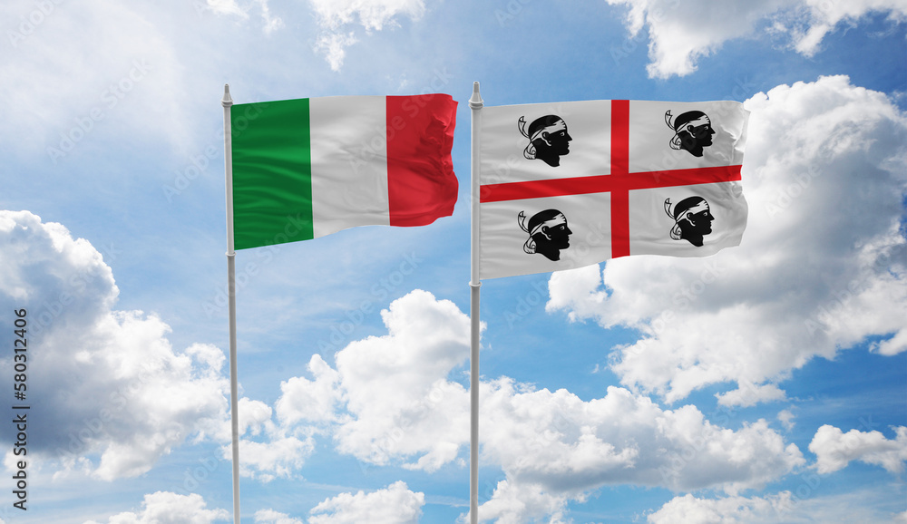 Foto de Flag of Sardinia represents and symbolizes the island of ...