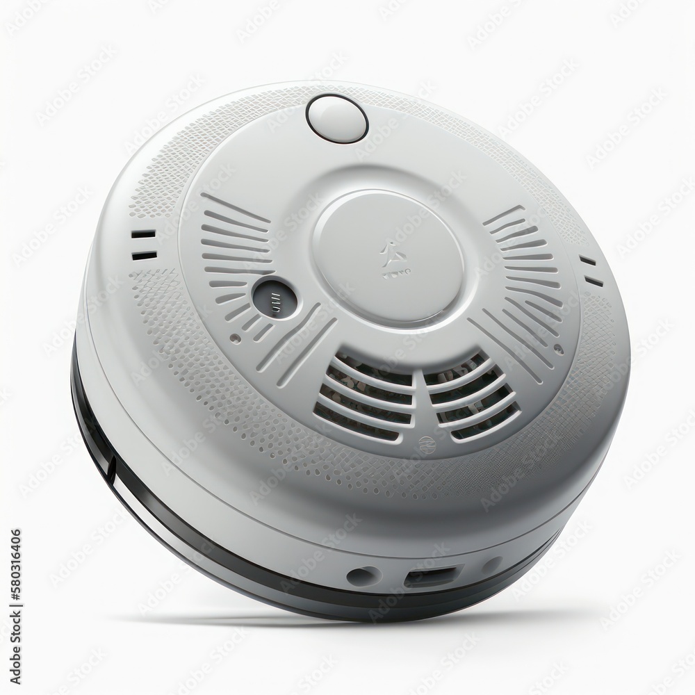Detailed illustration of a residential smoke detector fire safety for ...