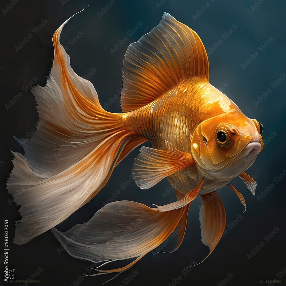 Add a touch of luxury to your home with a stunning golden fish in a ...