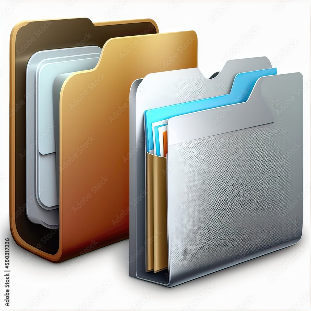 A set of file icons, featuring a variety of shapes and colors to ...