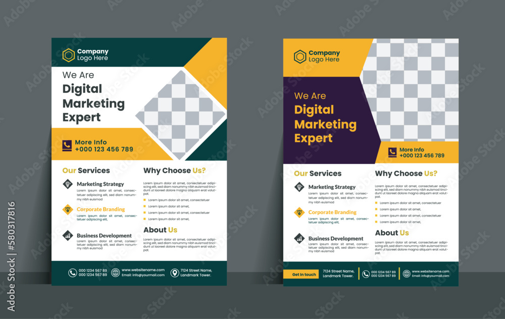 Buisness flyer vector template design or business poster template ...