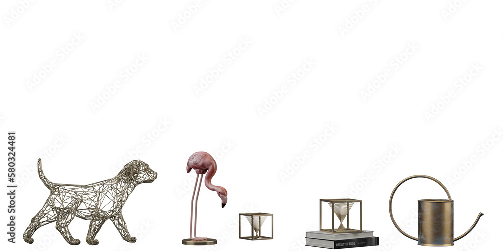 Beautiful decorative showpieces isolated on transparent background 3D ...