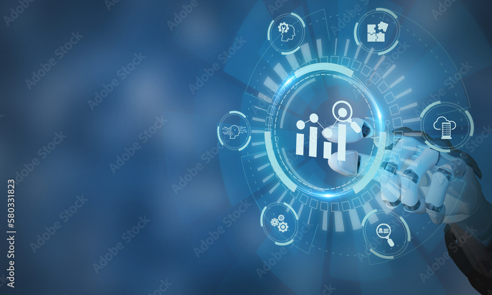 Predictive analytics, data visualization, business forecasting concept ...