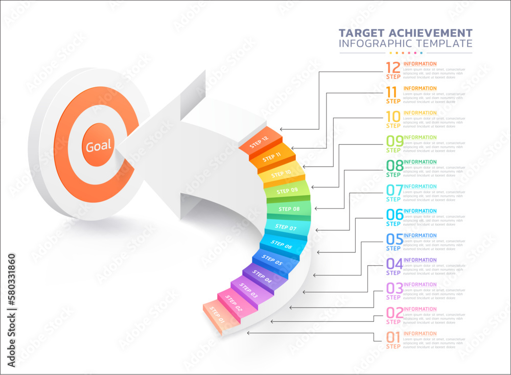 stair arrow infographic timeline template background. Stock Vector ...