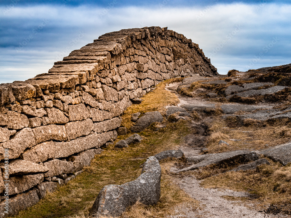 The Mourne Wall, historic structure in the Mourne mountains, County ...
