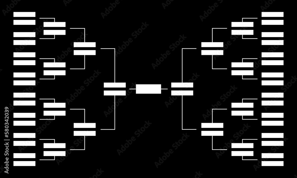 Tournament bracket blank on black background. Sport championship ...