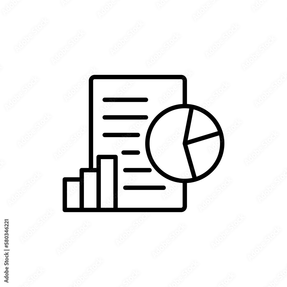 Business Report Icon Data Chart Print Flat Icon For App Web Logo Banner Poster Icon Svg File