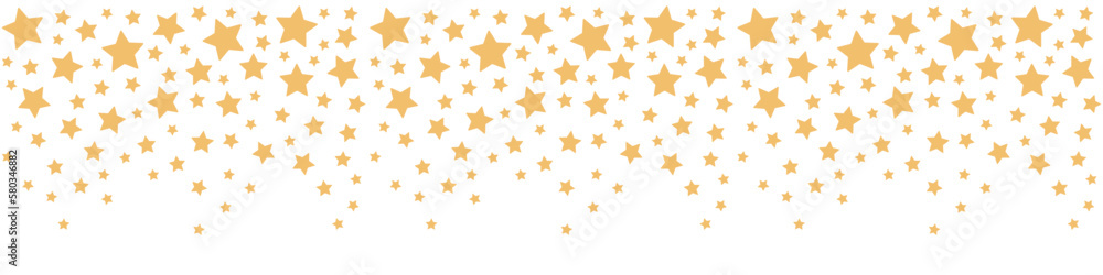 Seamless border garland with falling yellow stars. Can be used for card ...